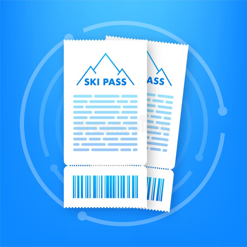 Ski-pass. Ski Lift Ticket. Mountain Background Vector Stock Vector ...