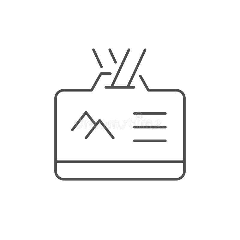 Ski pass line outline icon stock vector. Illustration of snowboarding ...