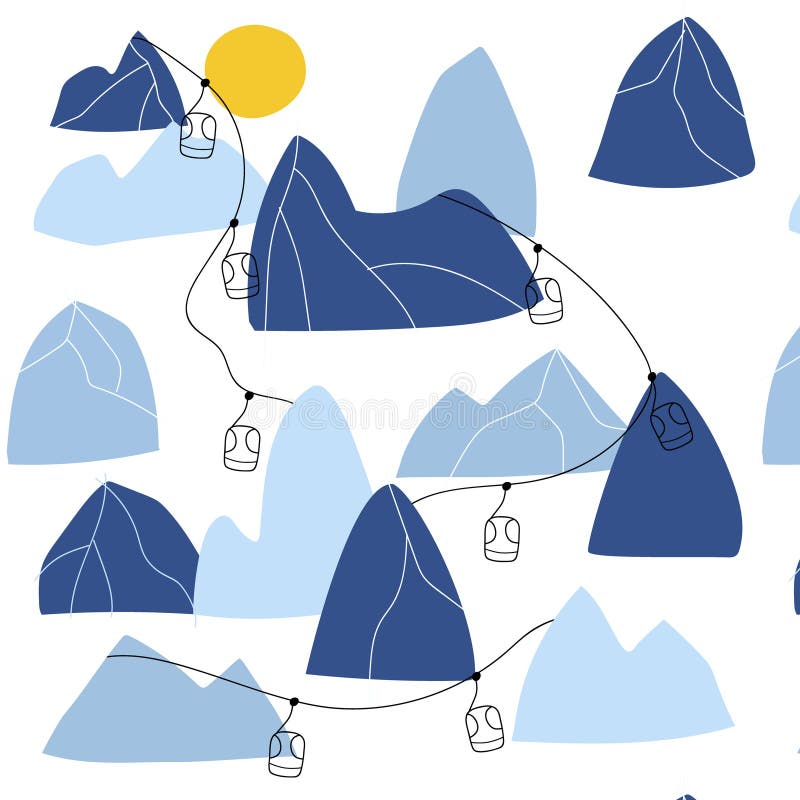 Ski pass seamless pattern stock vector. Illustration of hiking - 203071139