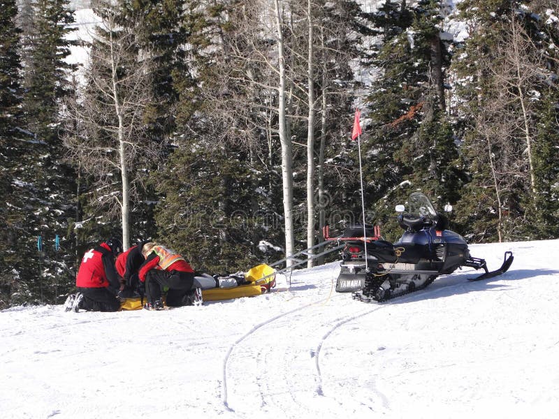 Ski Patrol on Snowmobile at Afton Alps Ski Field Editorial Stock Photo ...