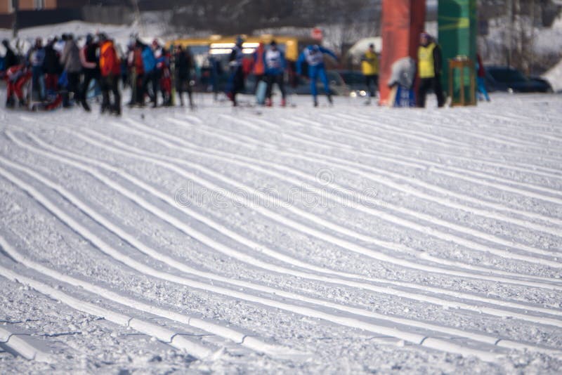 Ski Race Relay Sprint Tour Slope Gate Stock Photo - Image of cross ...