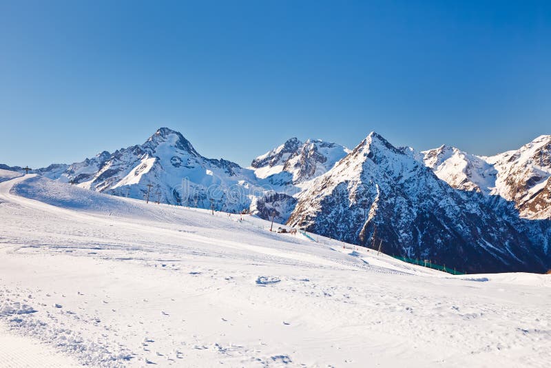 Ski resort in French Alps stock image. Image of alpine - 34789007