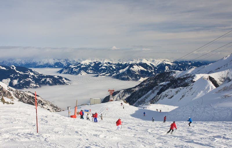 Ski Resort of Kaprun, Austria Editorial Stock Photo - Image of cloud ...