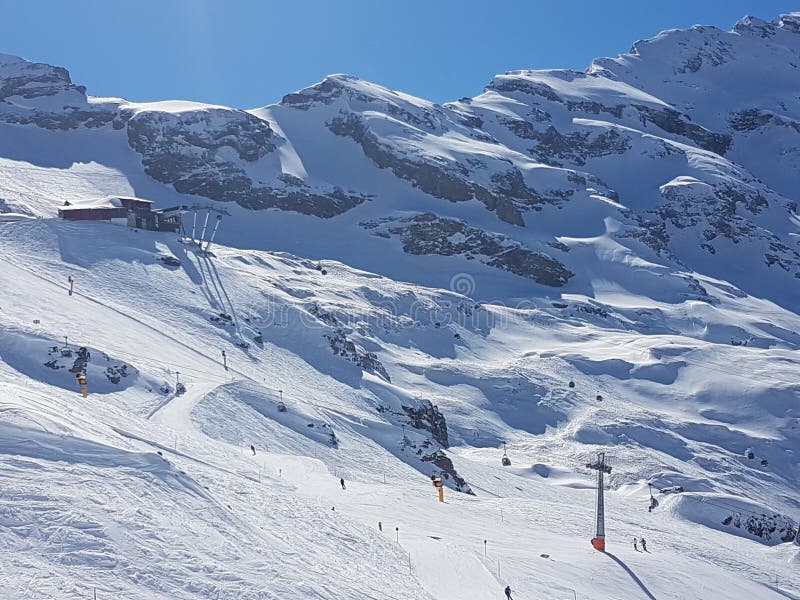 Ski Resort- Mountains stock photo. Image of snowed, titlis - 88980908