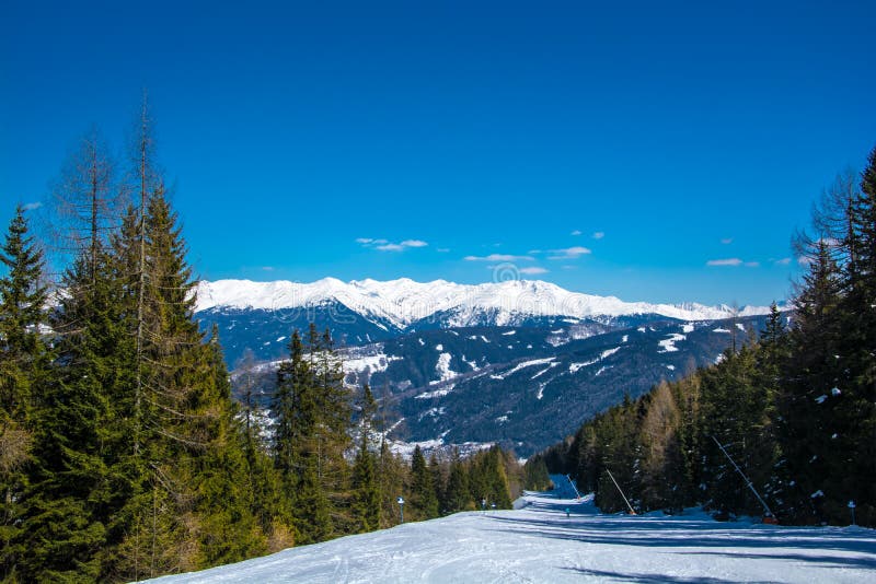 Ski Resort of Neustift Stubai Glacier Stock Photo - Image of mountain ...