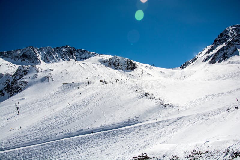 Ski Resort of Neustift Stubai Glacier Stock Photo - Image of alps ...