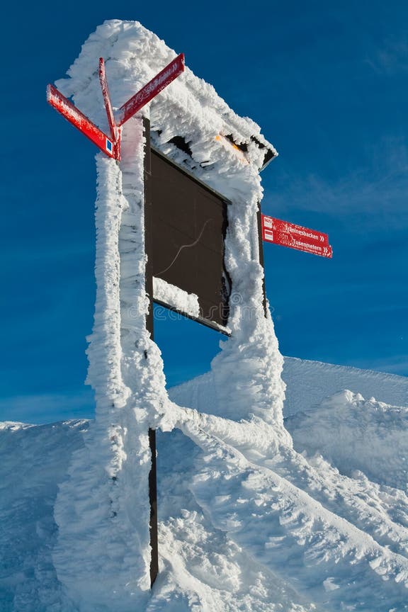 Ski Resort Trail Direction Sign Stock Photo - Image of french ...
