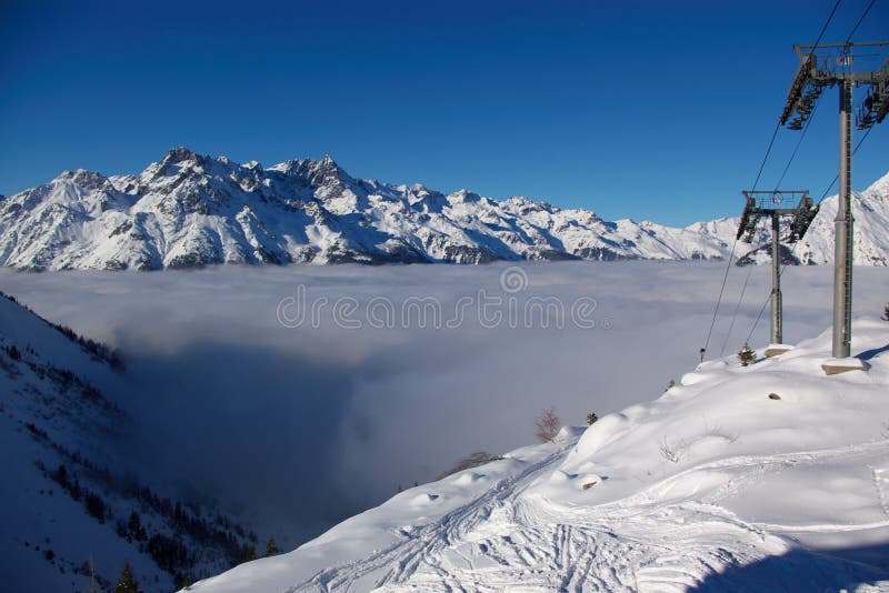 Ski resort winter view stock photo. Image of mountainside - 3160248
