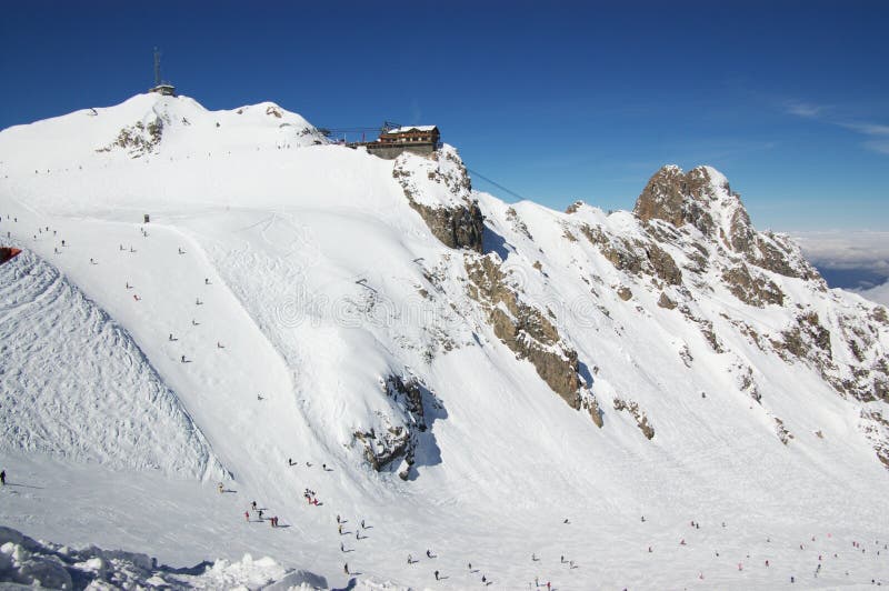 Ski resort winter view stock image. Image of cable, perfect - 4788679