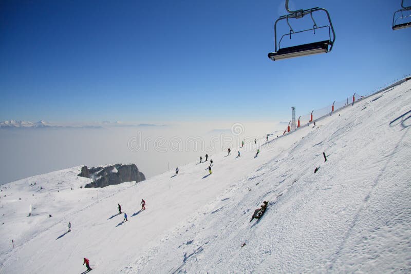 Ski run stock photo. Image of blue, winter, climb, lift - 18922918