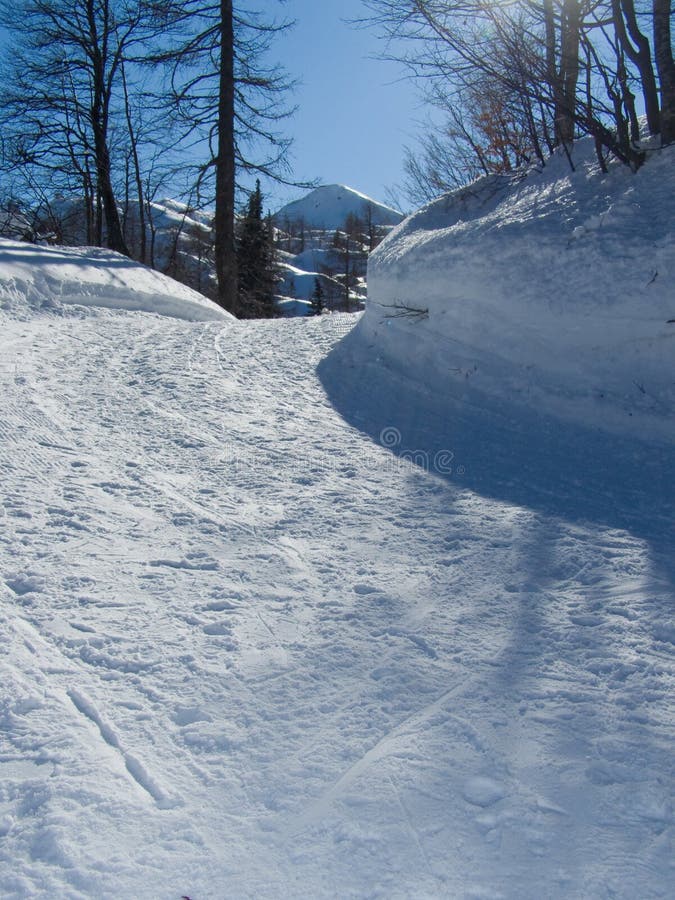 Ski run in the Alps stock image. Image of outside, blue - 16554113
