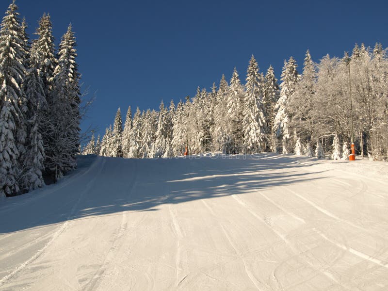 Ski run / ski piste stock image. Image of snow, white - 23205285