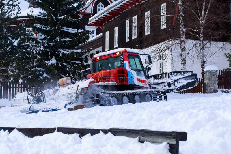 Ski Slope Preparation Machine Stock Image - Image of vacation ...