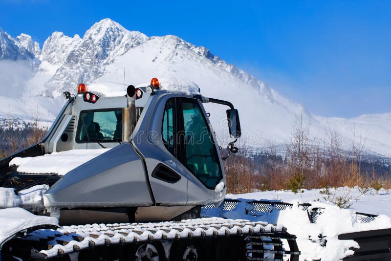 Ski Slope Preparation Machine Stock Photo - Image of recreation ...