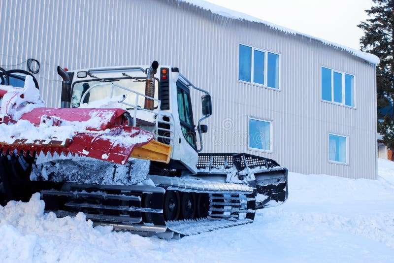 Ski Slope Preparation Machine Stock Photo - Image of resort, snow ...