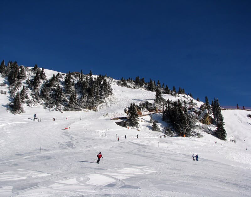 Ski slopes in Alps stock image. Image of rest, powder - 26743687