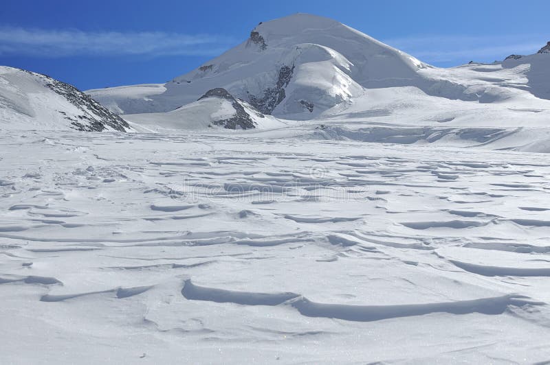 Ski slopes on glacier stock image. Image of rocks, almagell - 11523847