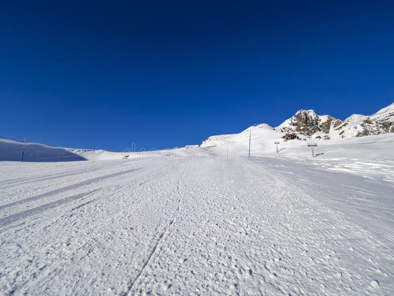Ski Slopes in Monte Rosa Ski Resort Stock Photo - Image of alps, powder ...