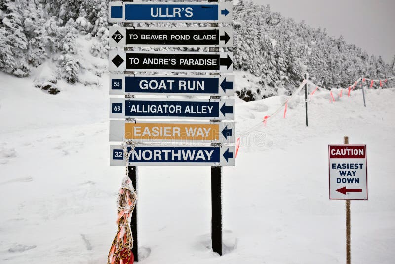 Ski resort trail signs. stock photo. Image of difficult - 2045084