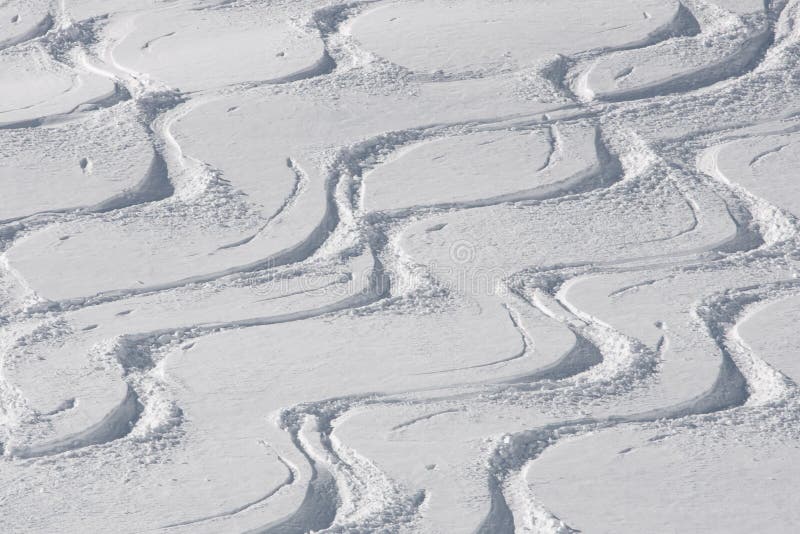Ski and snowboard tracks stock image. Image of route - 19246155
