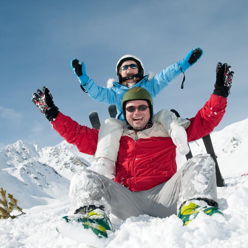 Ski, snow, sun and fun stock image. Image of learning - 14789677