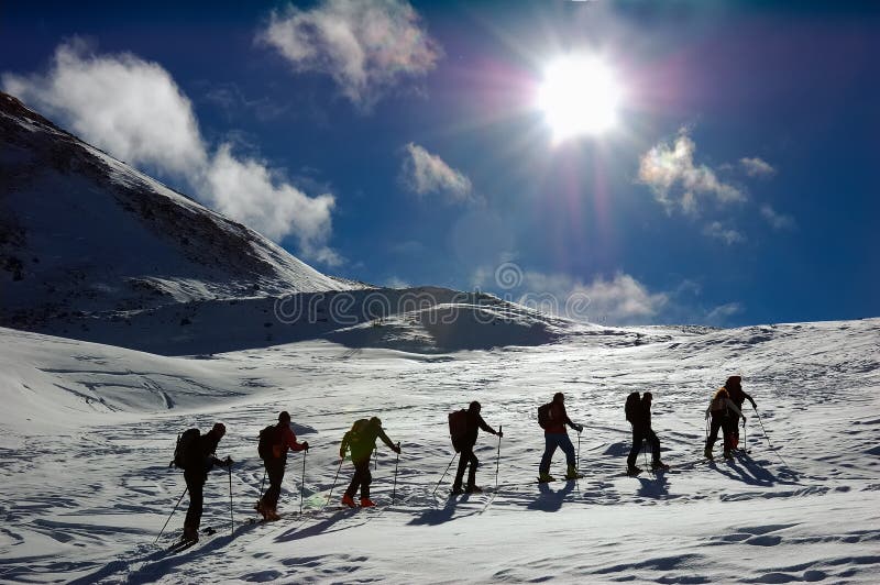Ski touring group stock image. Image of trek, vacation - 1926743