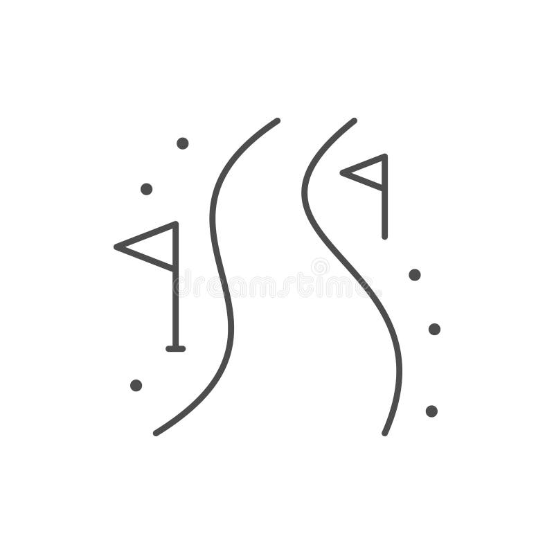 Ski Track Line Outline Icon Stock Vector - Illustration of snowboard ...