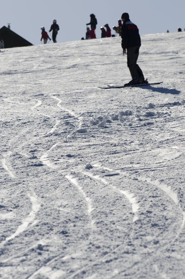 Ski tracks stock image. Image of holding, school, children - 37622173