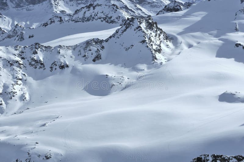 Ski Tracks on Alpine Glaciers Stock Image - Image of altitude, glacier ...