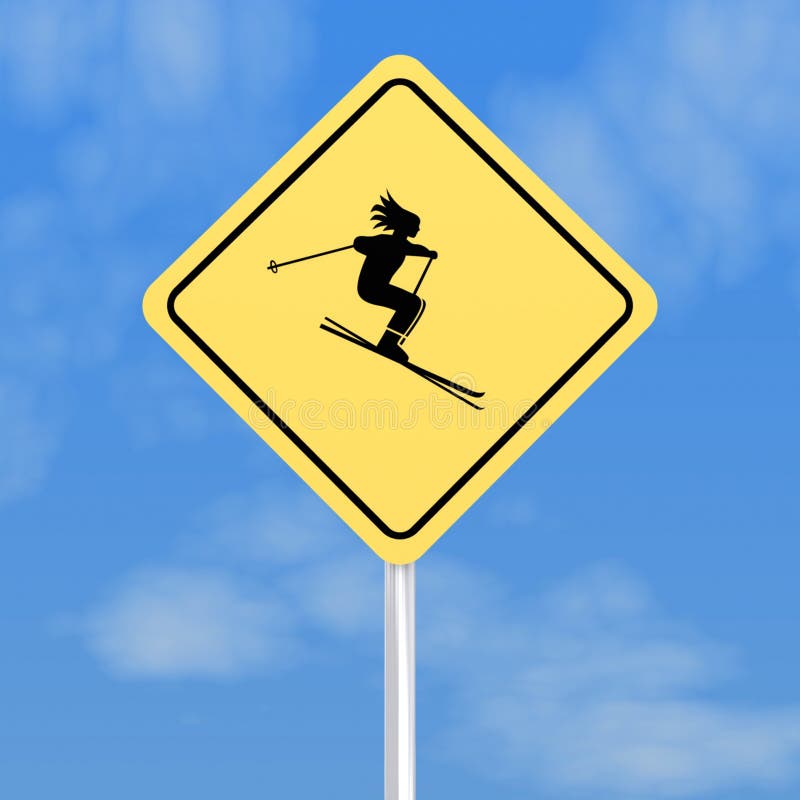 Skiing traffic sign stock illustration. Illustration of olympiad ...