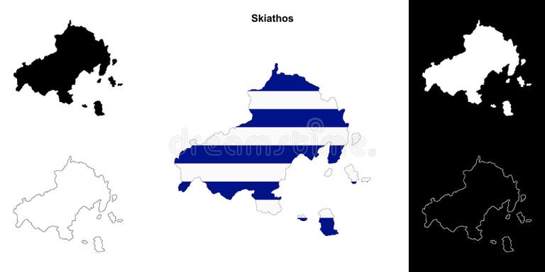 Skiathos outline map stock vector. Illustration of vector - 379304791
