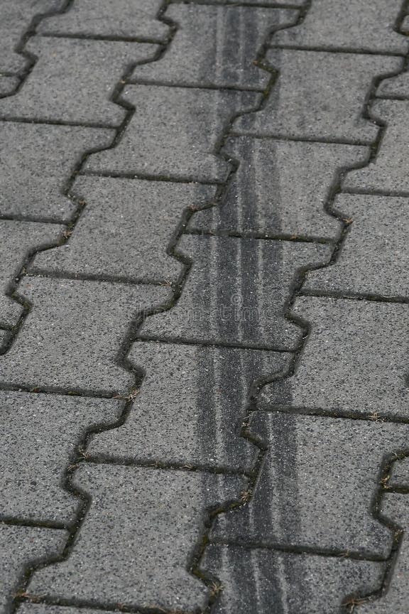 Skid marks stock photo. Image of brick, tyres, braking - 6389772