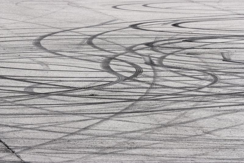 Car Tyre Tire Skid Marks On Urban Asphalt Road Stock Photo - Image of ...