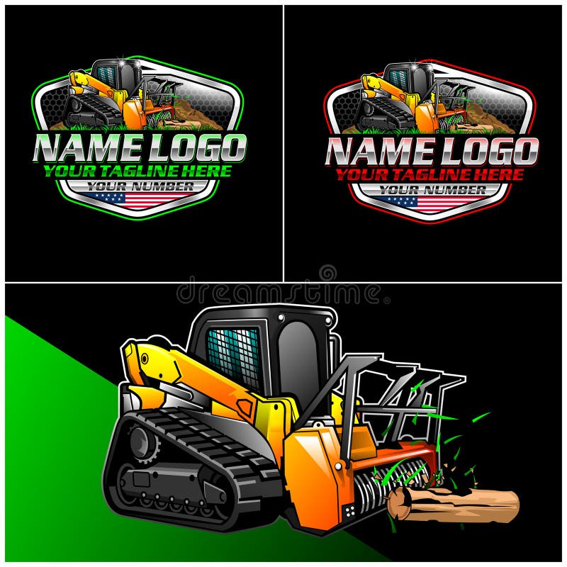 Forestry Mulcher Logo Design Stock Illustrations – 7 Forestry Mulcher ...