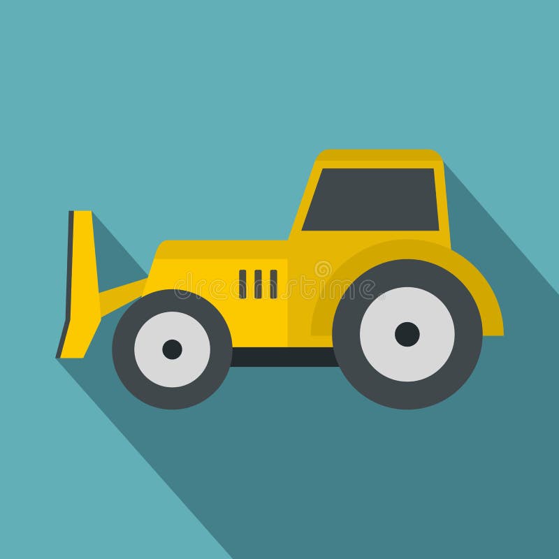 Skid-steer Loader Flat Icon Stock Vector - Illustration of shape ...