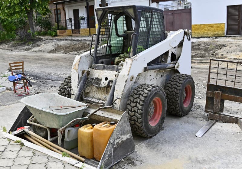 Skid steer loader machine stock image. Image of mini - 316437805