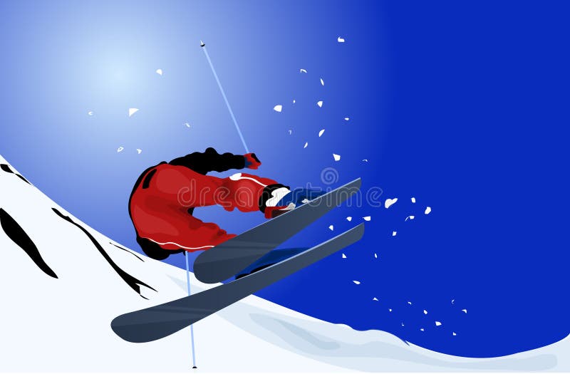 Fallen skier stock illustration. Illustration of fallen - 38721333