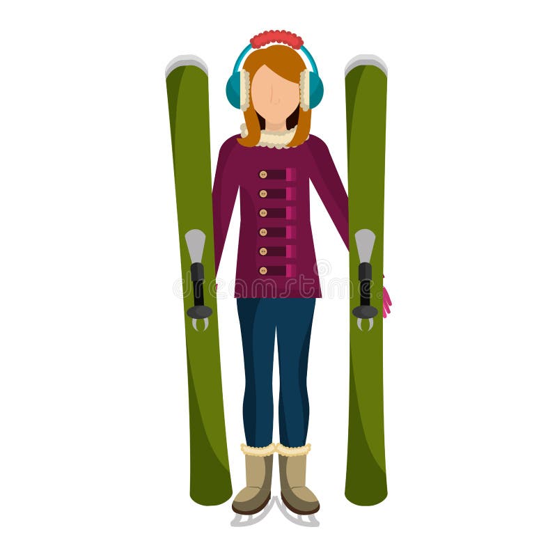 Skier Avatar with Equipment Stock Vector - Illustration of wear, winter ...
