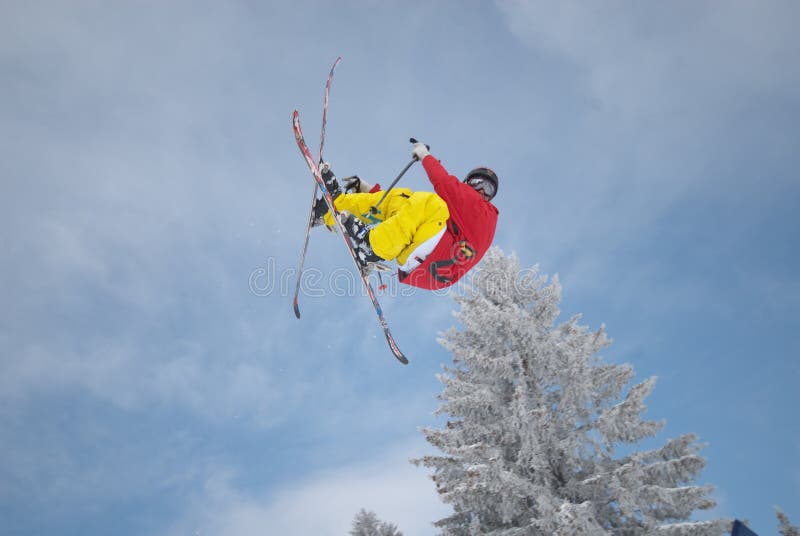Skier Freestyle Jump Picture. Image: 9937948