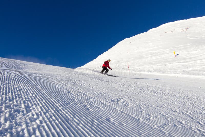 Man skiing on ski slope stock photo. Image of male, sport - 37539552