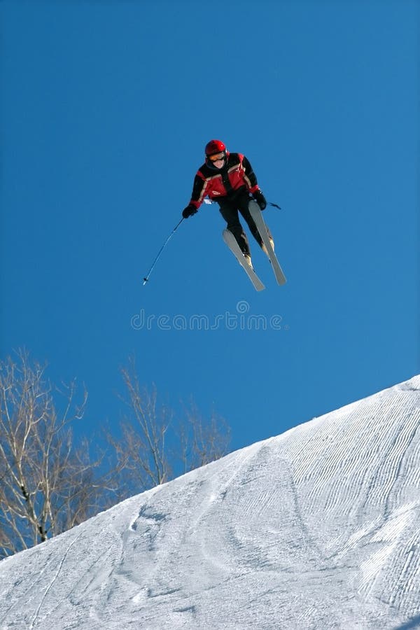 Skier Jumps High stock image. Image of high, sports, compete - 560187
