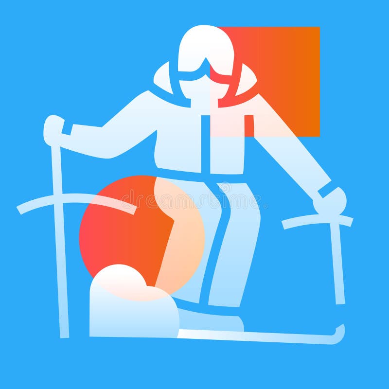 Skier Line Black Icon. Sign for Web Page, Mobile App, Button, Logo ...