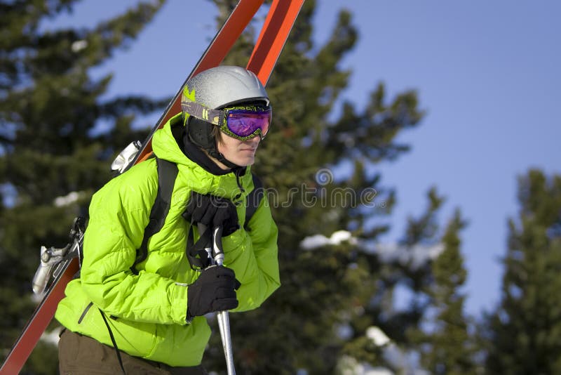 Skier looking for a ride stock photo. Image of extreme - 7255276