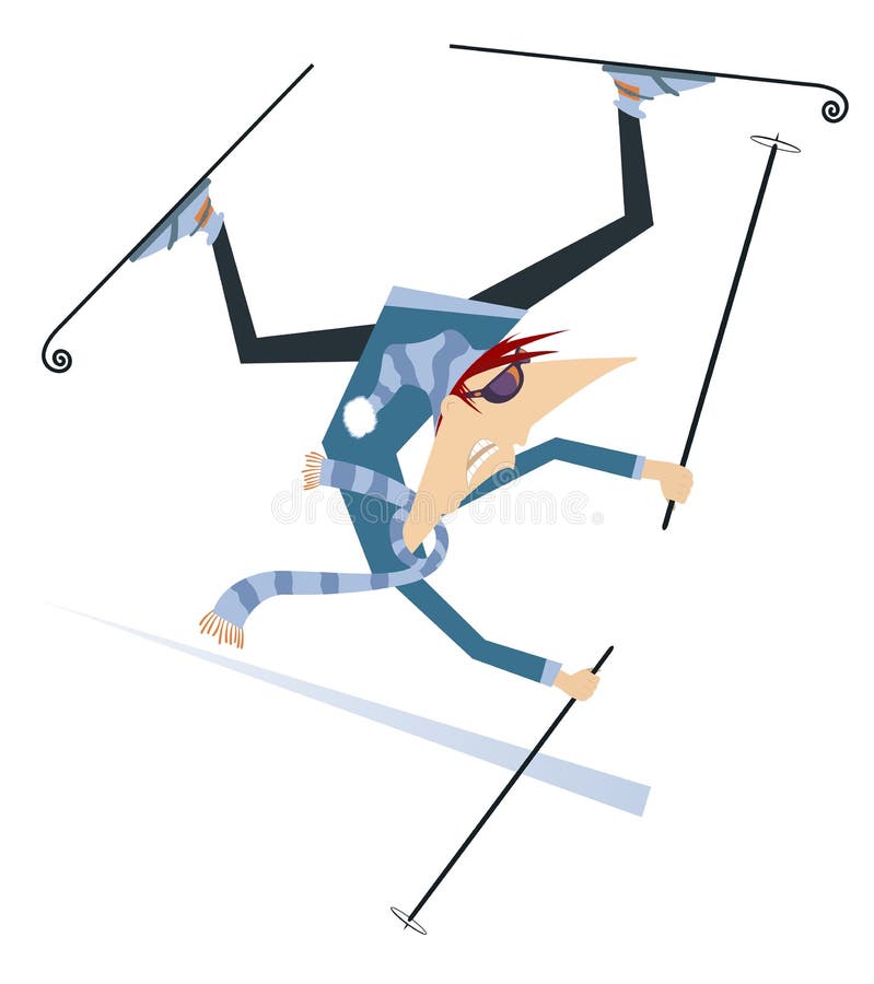 Skier Crash Clipart