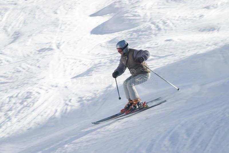 Skier with Ski Pole on Snow Stock Photo - Image of action, freeze: 2430388