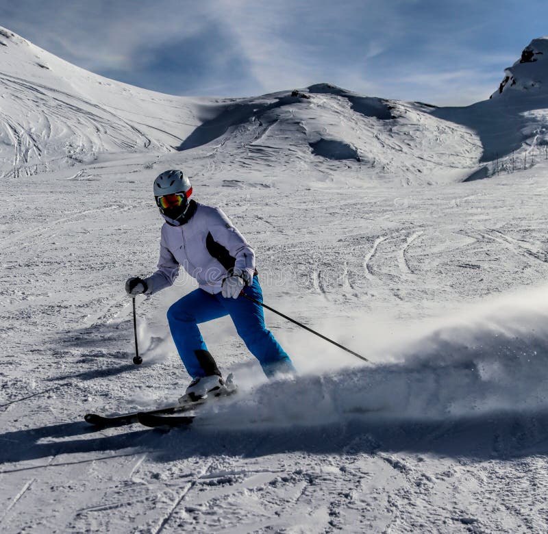 Skier stock photo. Image of morzine, speed, france, deep - 51081108