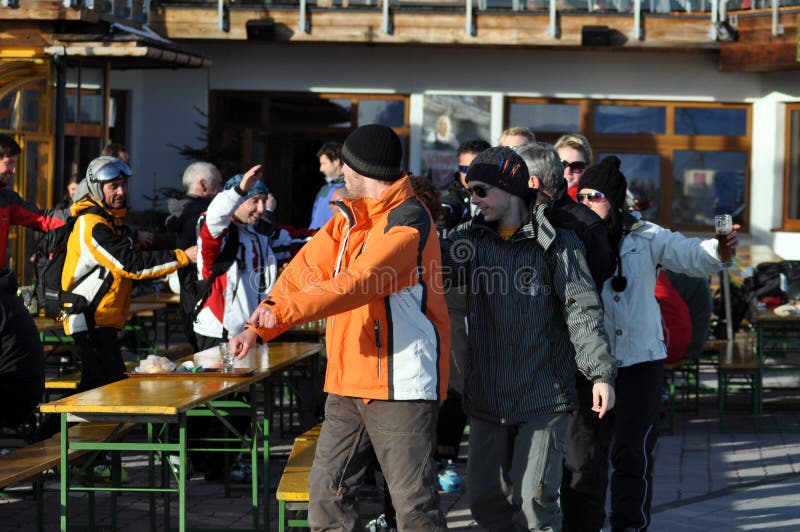 Skiers at a Party in the Austrian Alps Editorial Photo - Image of snow ...
