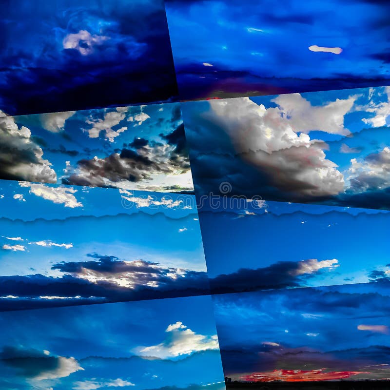 Clouds Collage stock image. Image of cumulonimbus, cloudiness - 24367699