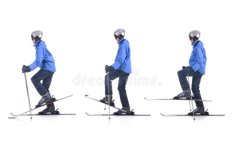 Skiier Demonstrate How To Use Balance Exercise in Skiing Stock Image ...