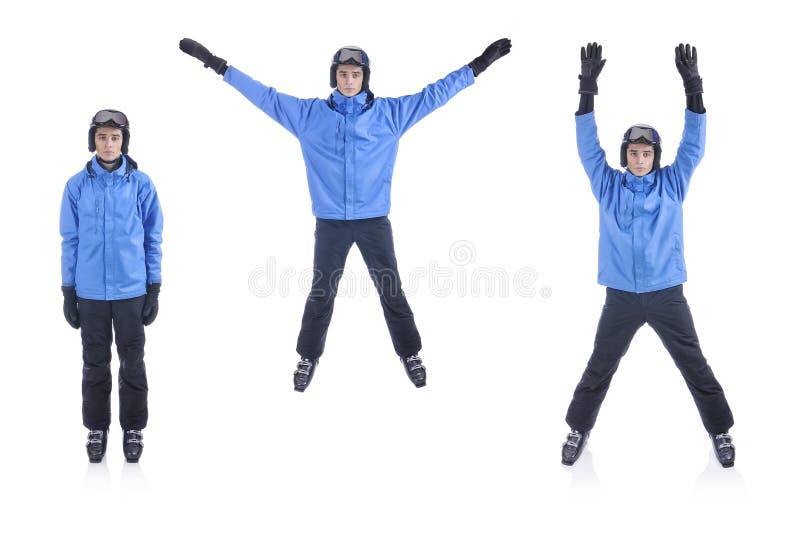 Skiier Demonstrate Warm Up Exercise for Skiing Stock Photo - Image of ...
